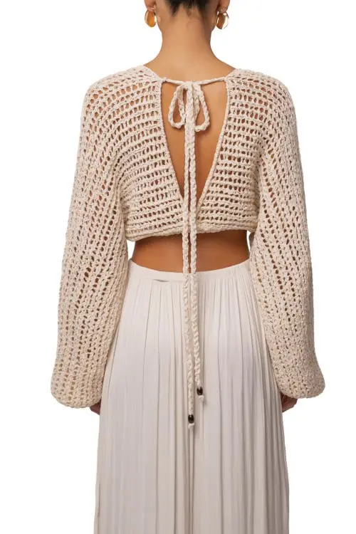 JLUXLABEL Deep Waters Crochet Top