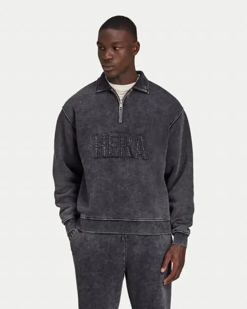 HERA Faded Long Sleeve 1/4 Zip Sweatshirt