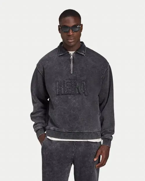 HERA Faded Long Sleeve 1/4 Zip Sweatshirt