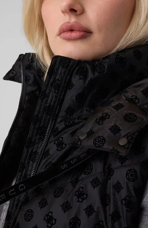 Guess Daisy Cropped Logo Puffer Vest