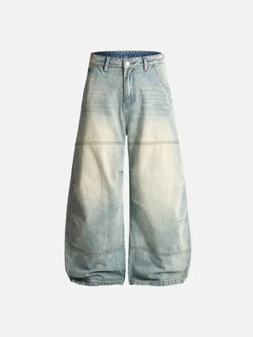 AELFRIC EDEN Washed Panel Baggy Barrel Jeans