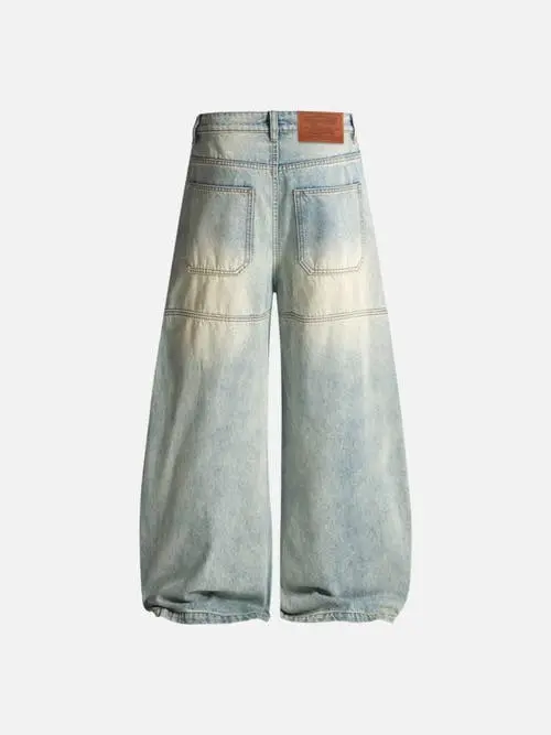 AELFRIC EDEN Washed Panel Baggy Barrel Jeans