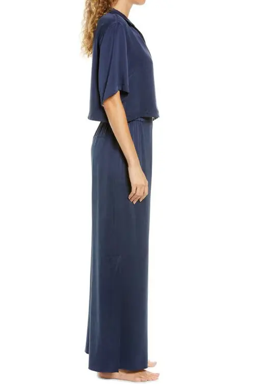 Lunya Washable High Waist Silk Pajamas - Deep Blue