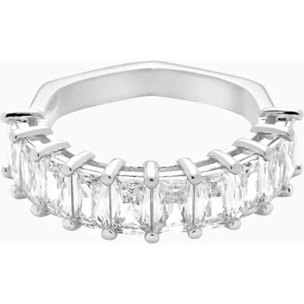 BEARFRUIT JEWELRY Fernanda Crystal Statement Ring Trendy Bold Design - Silver