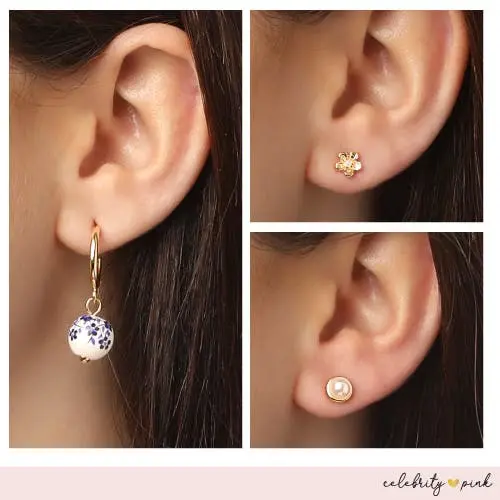 CELEBRITY PINK Hoop Earrings And Stud Earring Pack Of 6 | 6-pack, Small Hoops And Stud Earrings