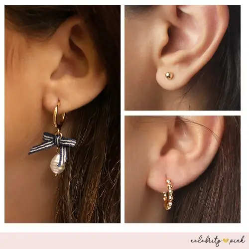 CELEBRITY PINK Hoop Earrings And Stud Earring Pack Of 6 | 6-pack, Small Hoops And Stud Earrings