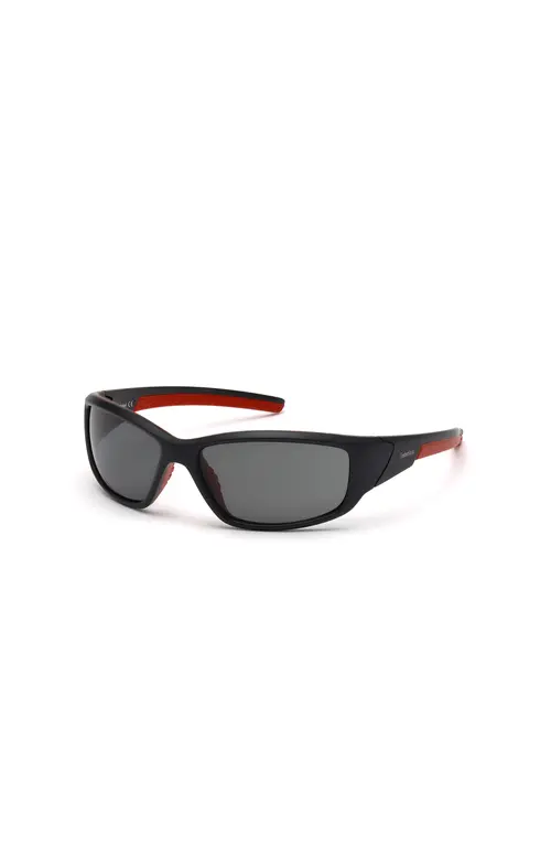 Timberland Wide Wraparound Sport Polarized Sunglasses - Matte Black/smoke