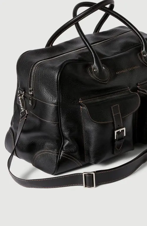 Brunello Cucinelli Grained Calfskin Weekender Bag