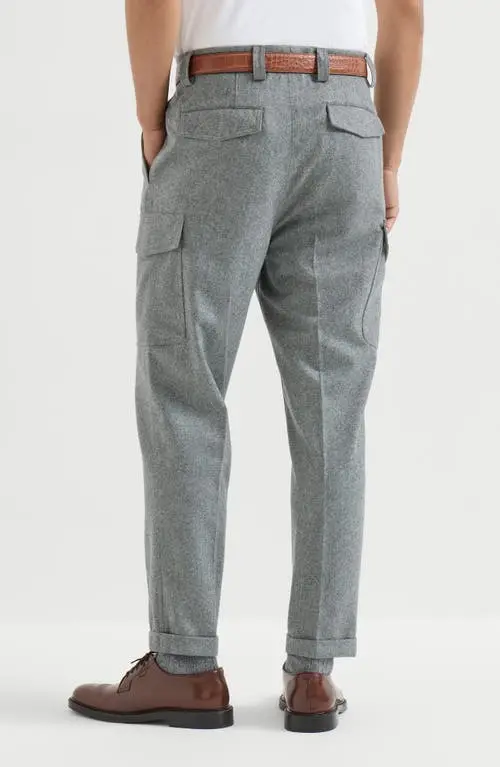 Brunello Cucinelli Virgin Wool Flannel Trousers With Cargo Pockets