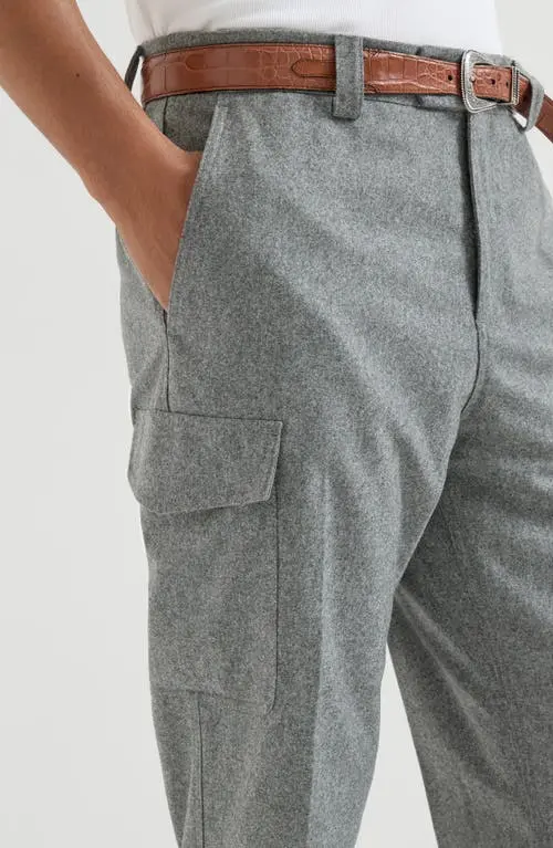 Brunello Cucinelli Virgin Wool Flannel Trousers With Cargo Pockets