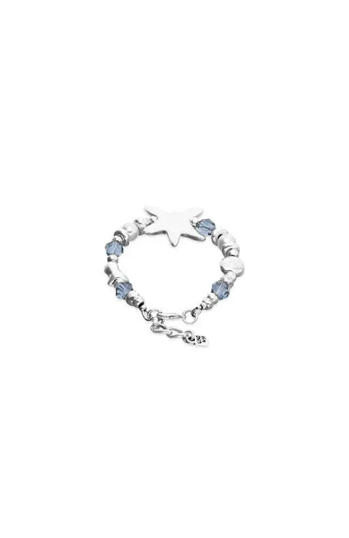 UNODE50 Tone Bracelet With Blue Faceted Crystals And Star