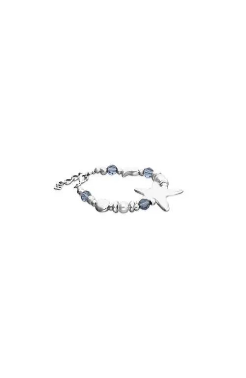 UNODE50 Tone Bracelet With Blue Faceted Crystals And Star