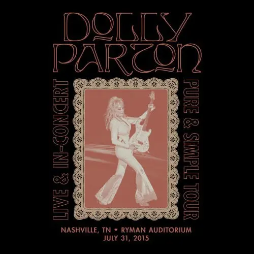 DOLLY PARTON Frame Concert Poster Short Sleeve T-shirt - Black