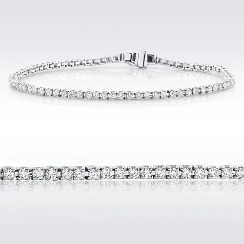 BLISS DIAMOND 24ct Diamond Tennis Bracelet 7" Lab Grown - Silver - 2ct
