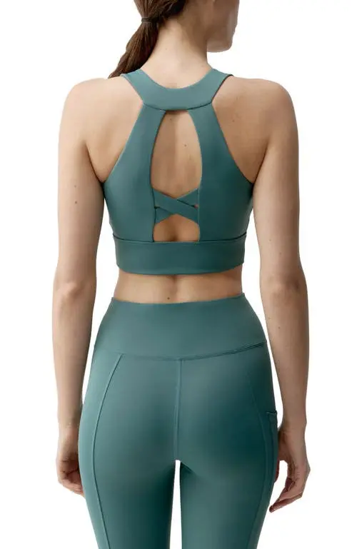 BORN LIVING YOGA Ariadna -support Seamless Sports Top - Cucumber