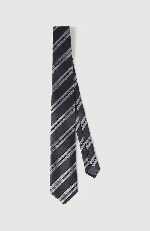 Brunello Cucinelli Textured Striped Silk Tie