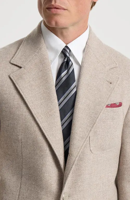 Brunello Cucinelli Textured Striped Silk Tie
