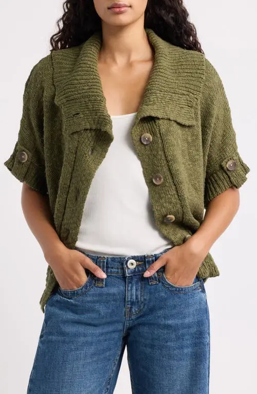 BDG URBAN OUTFITTERS Batwing Peacoat Cardigan - Khaki