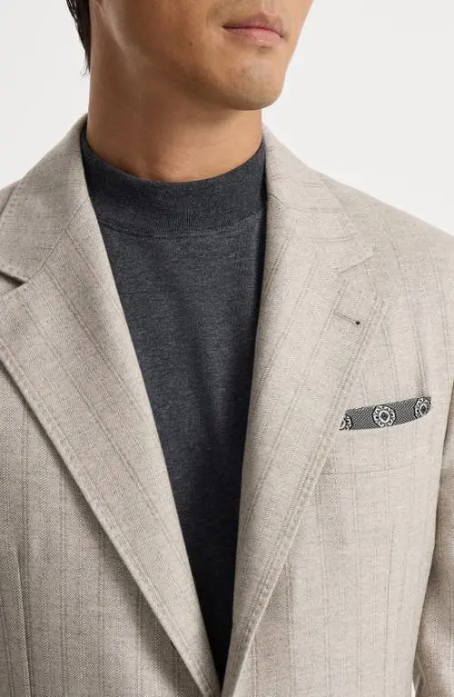 Brunello Cucinelli Silk Pocket Square With Medallion Design - Anthracite