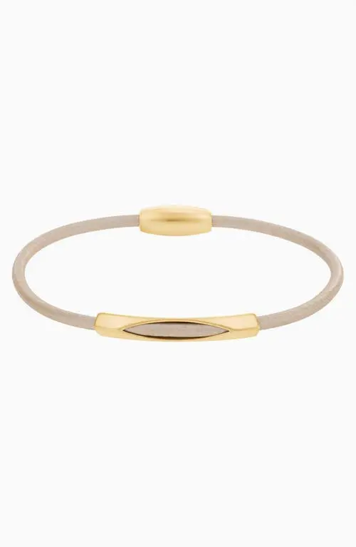 BEARFRUIT JEWELRY Leather Magnetic Bar Bracelet Modern Luxe Statement - Ivory