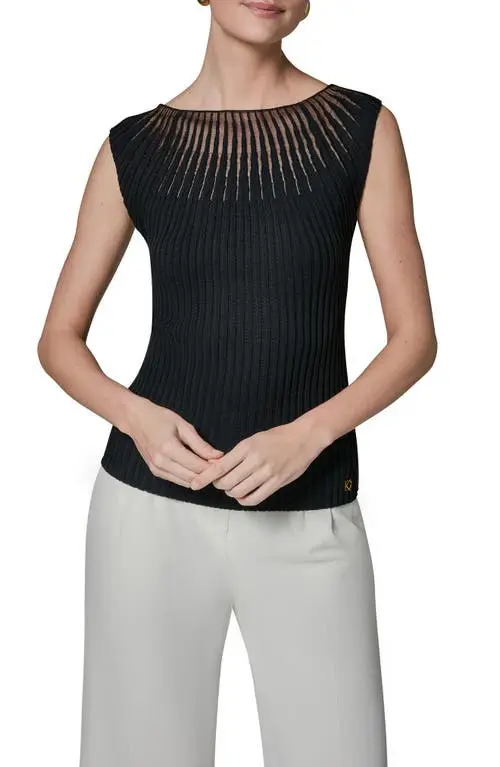 Donna Karan New York Ribbed Sleeveless Sweater - Black