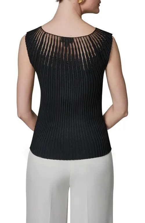 Donna Karan New York Ribbed Sleeveless Sweater - Black