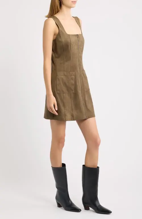 LOST + WANDER Urban Fall Faux Suede Minidress