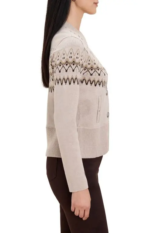 NIC+ZOE Fair Isle Knit Bomber Jacket