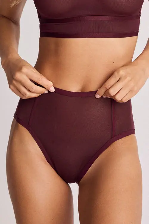 NEGATIVE UNDERWEAR Sieve High Brief - Garnet