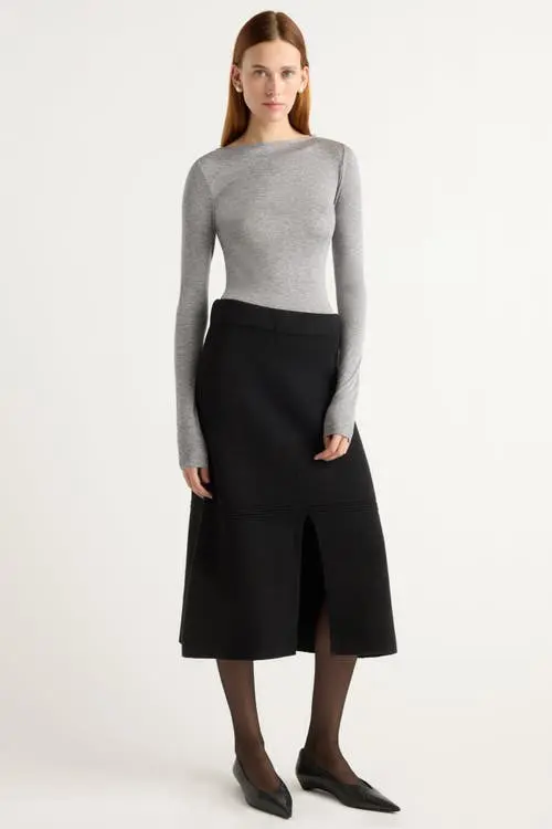 Modern Citizen Lana Tencel-wool Semi-sheer Tee - Espresso