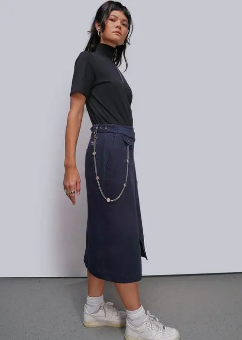 WILDFANG Essential Denim Utility Wrap Skirt