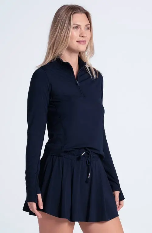 Lucky In Love Womens' Pima 1/4 Zip Top
