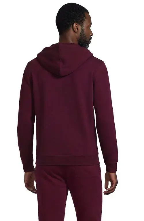 LANDS' END Long Sleeve Serious Sweats Full Zip Hoodie - Rich Burgundy