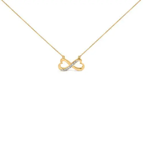 HAUS OF BRILLIANCE Gold Vermeil Diamond Accent Infinity Heart Pendant Necklace - Silver