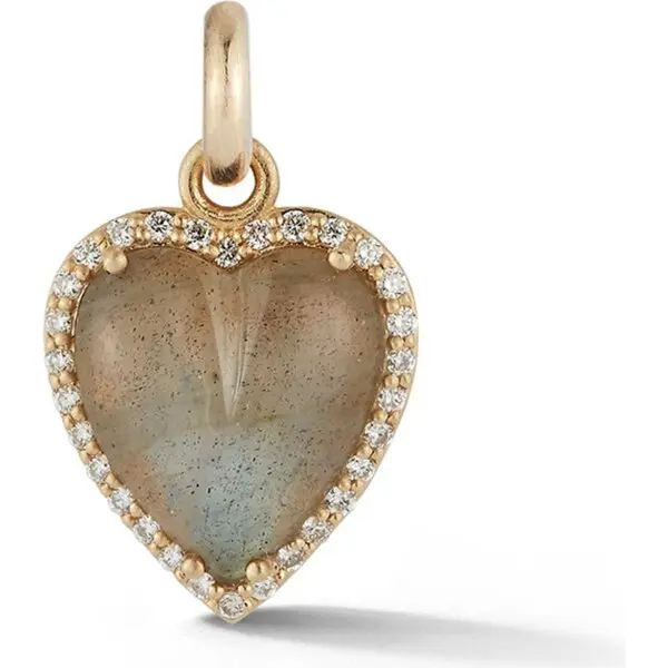 STORROW Alana Heart Charm With And Diamond - Labradorite