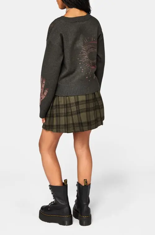 DISTURBIA Angela Celestial Jacquard Knit Cardigan