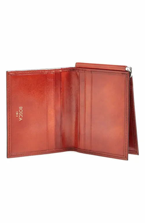 Bosca Old Leather Money Clip Wallet - Cognac