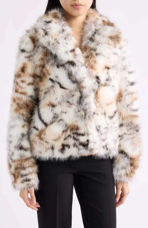 Anne Klein Faux Fur Crop Jacket