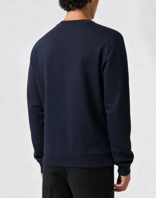 Philipp Plein Fleece Round Neck Sweatshirt Greatness - Navy