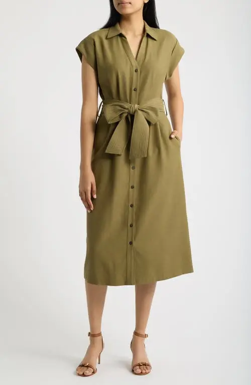 Julia Jordan Short Sleeve Midi Shirtdress