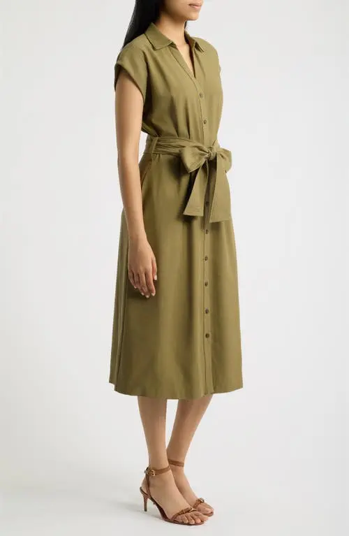 Julia Jordan Short Sleeve Midi Shirtdress