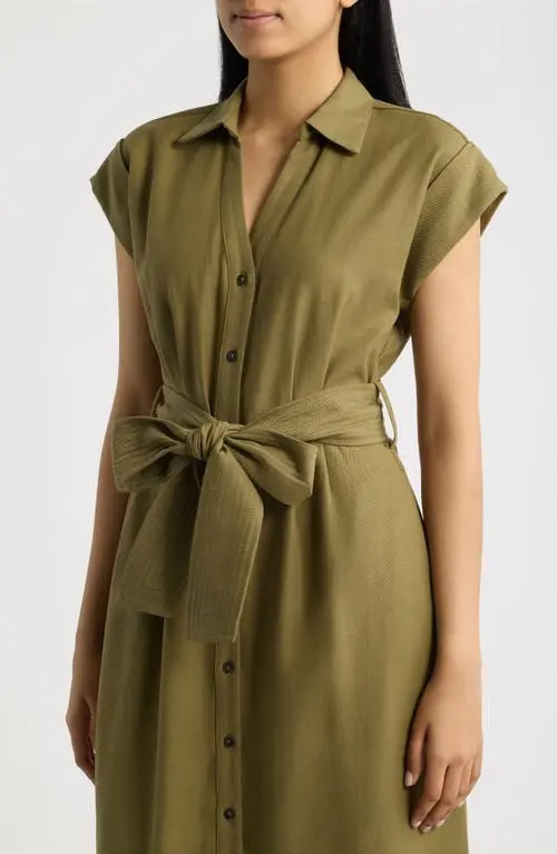 Julia Jordan Short Sleeve Midi Shirtdress