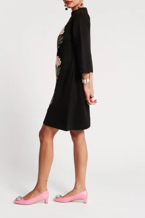 FRANCES VALENTINE Annie Dress Heirloom Floral - Black/multi