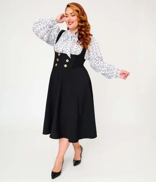 Unique Vintage Corset Pinafore Skirt