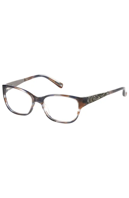 MARCIANO Glitter Temple Rectangular Eyeglasses - Brown/blue