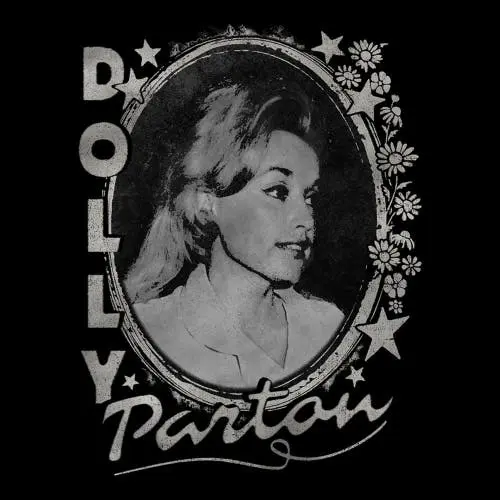 DOLLY PARTON Distressed Stars Portrait Short Sleeve T-shirt