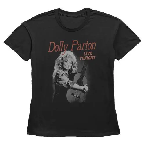 DOLLY PARTON Live Tonight Photoshoot Short Sleeve T-shirt - Black