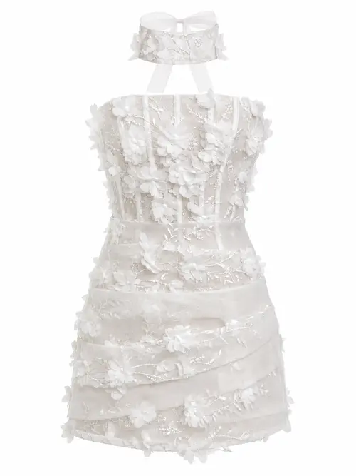 UNTAMED PETALS Willow Mini Dress - Ivory
