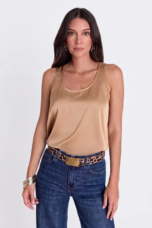 THE NOLI SHOP Kay Silk Top - Bronze