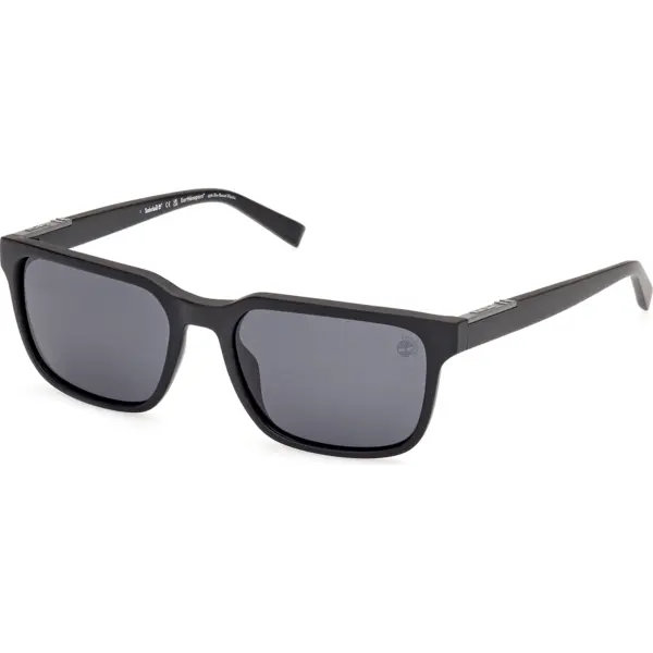 Timberland Classic Rectangular Polarized Sunglasses - Matte Black/smoke